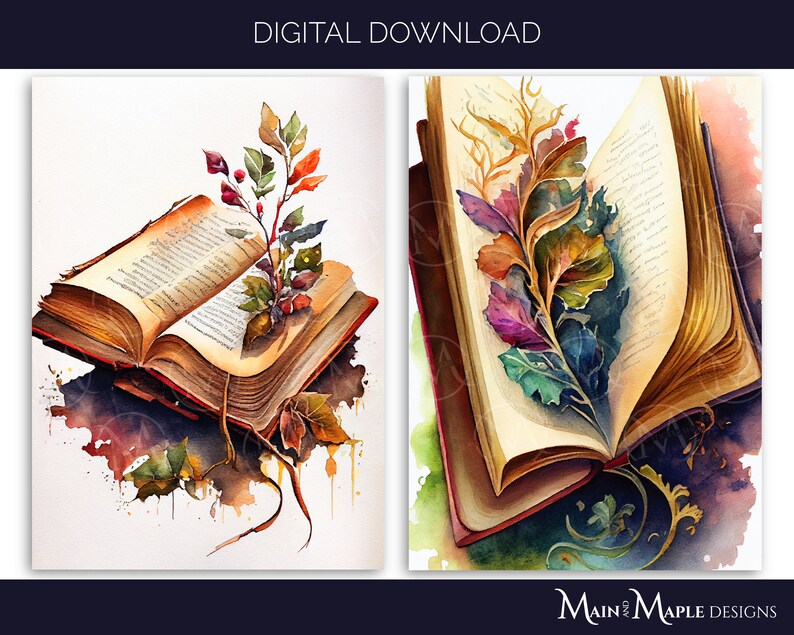 Books Scenes in Watercolor Clip Art Commercial Use - Etsy