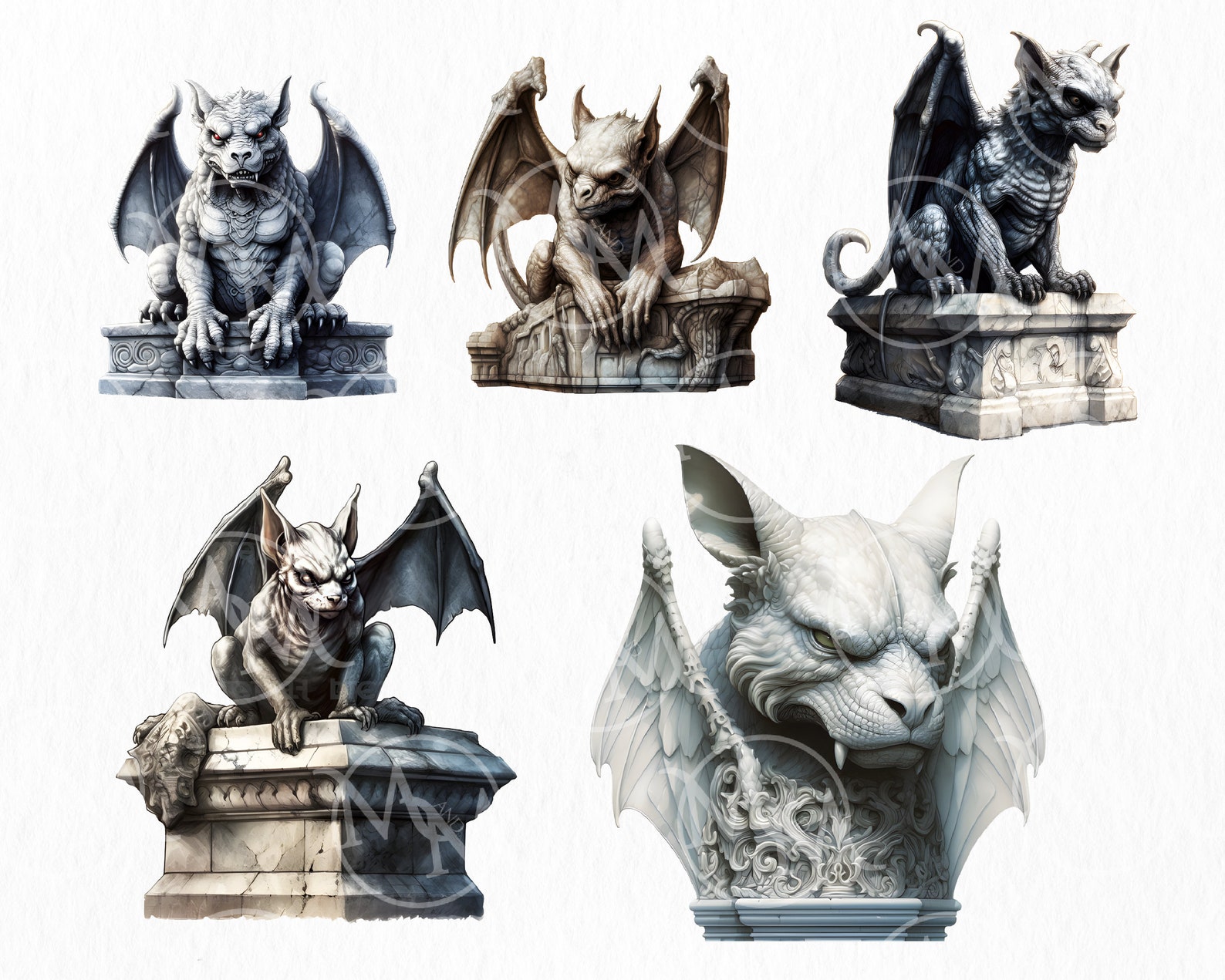 Gargoyles Clipart Transparent PNG Files With Commercial Use Gothic ...