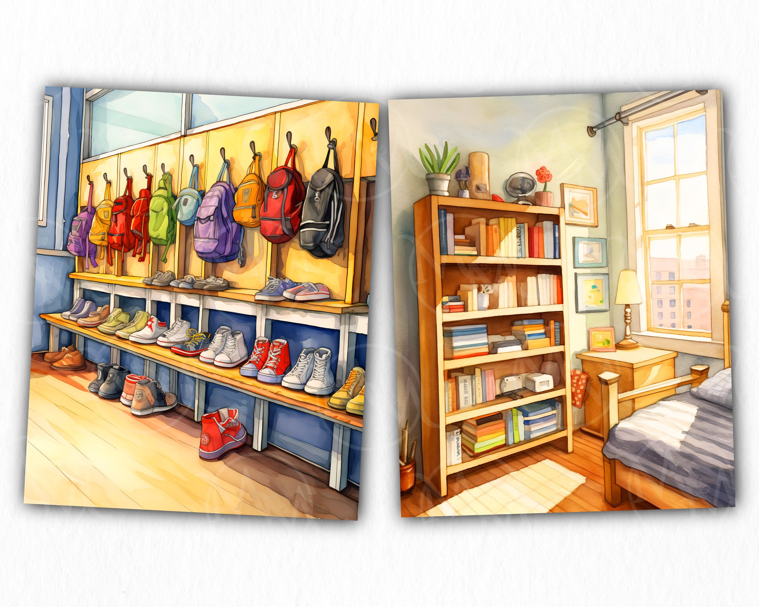 Back to School Scenes for Planner Stickers Card Making Scrapbooking ...