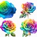 Rainbow Roses Clipart Bundle Transparent PNG Files With Commercial Use ...