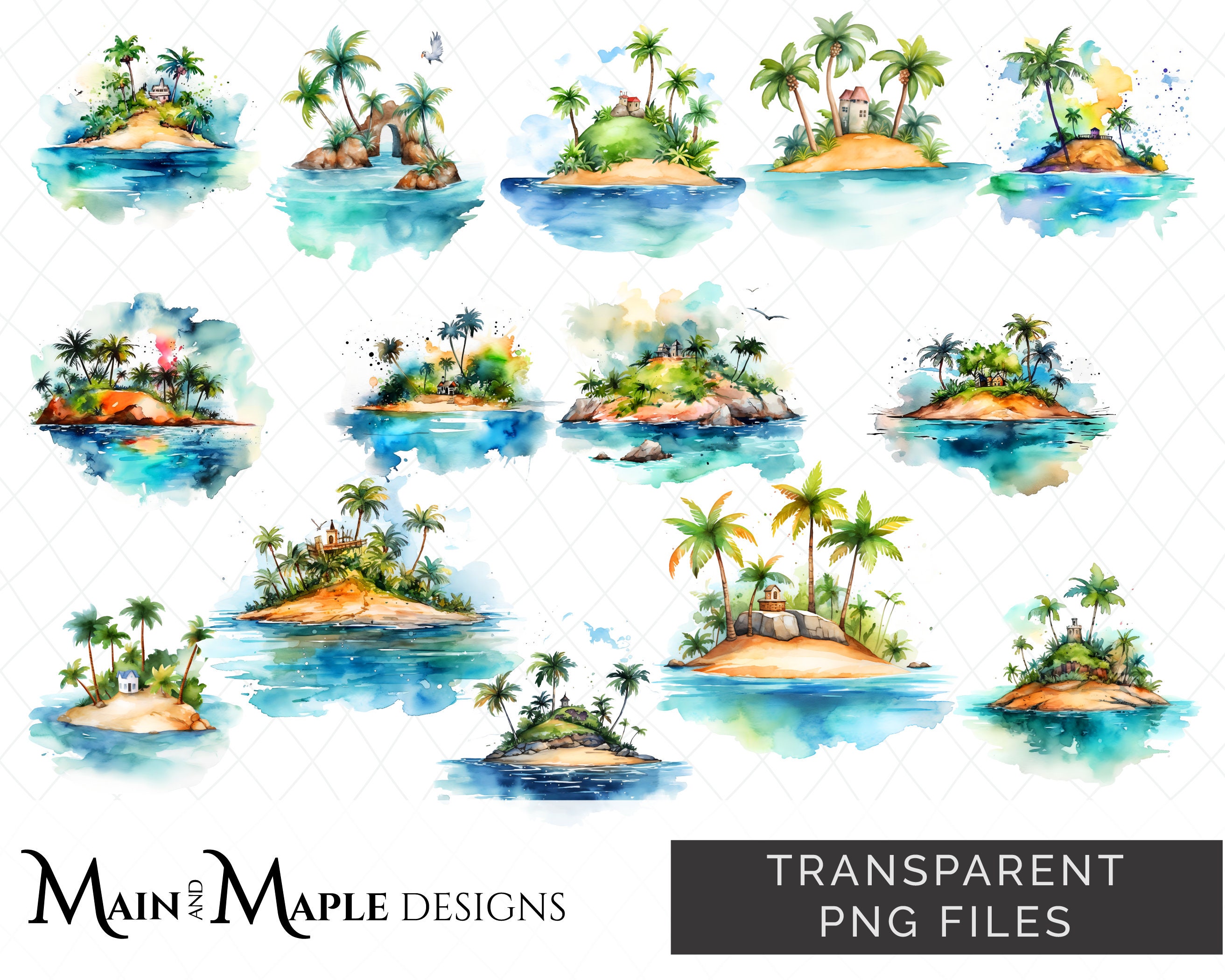 Beach Day Clipart, Patterns & Designs | 130 Elements | Summer Vacation ...