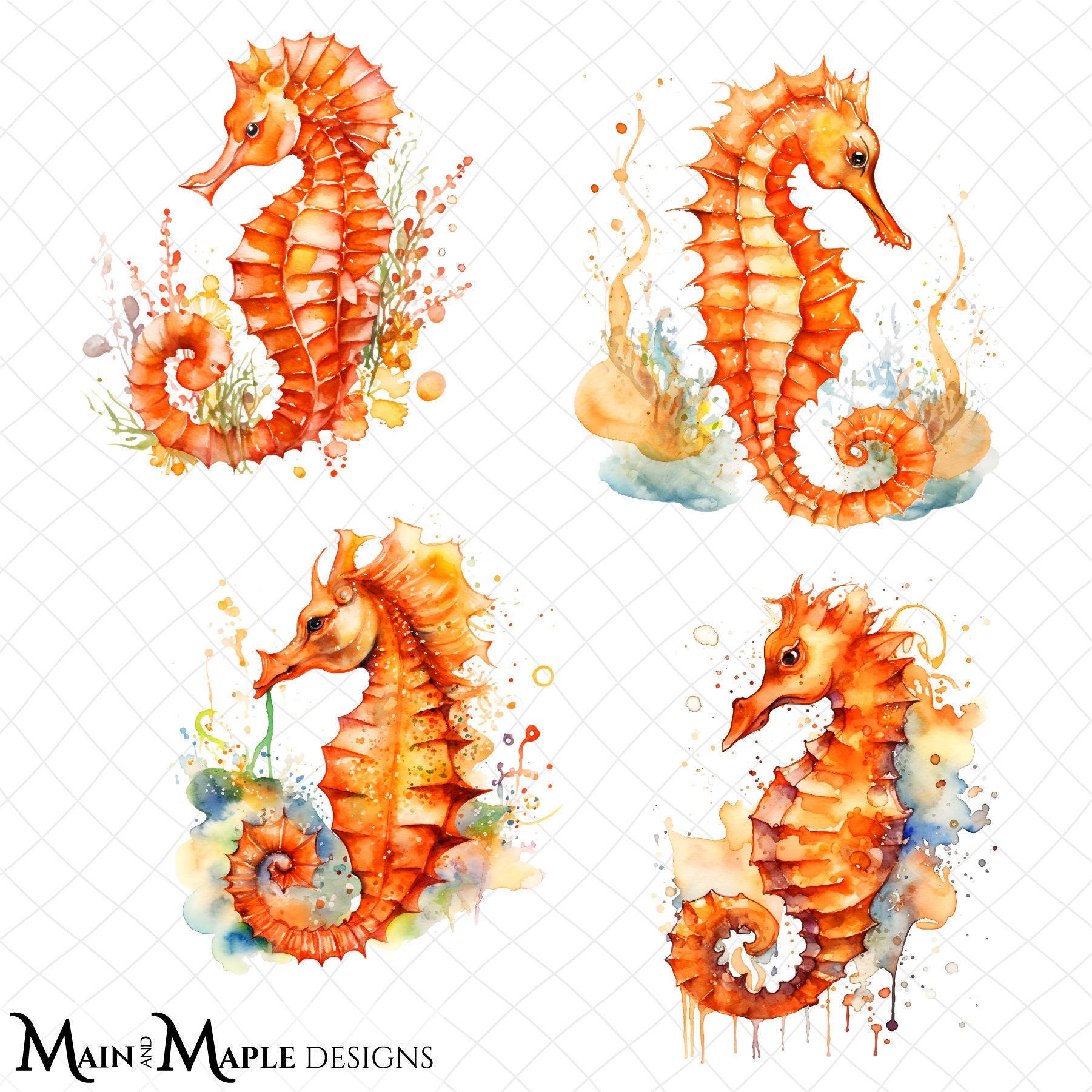 Seahorse Clipart 56 Images Transparent PNG Files Commercial Use Card ...