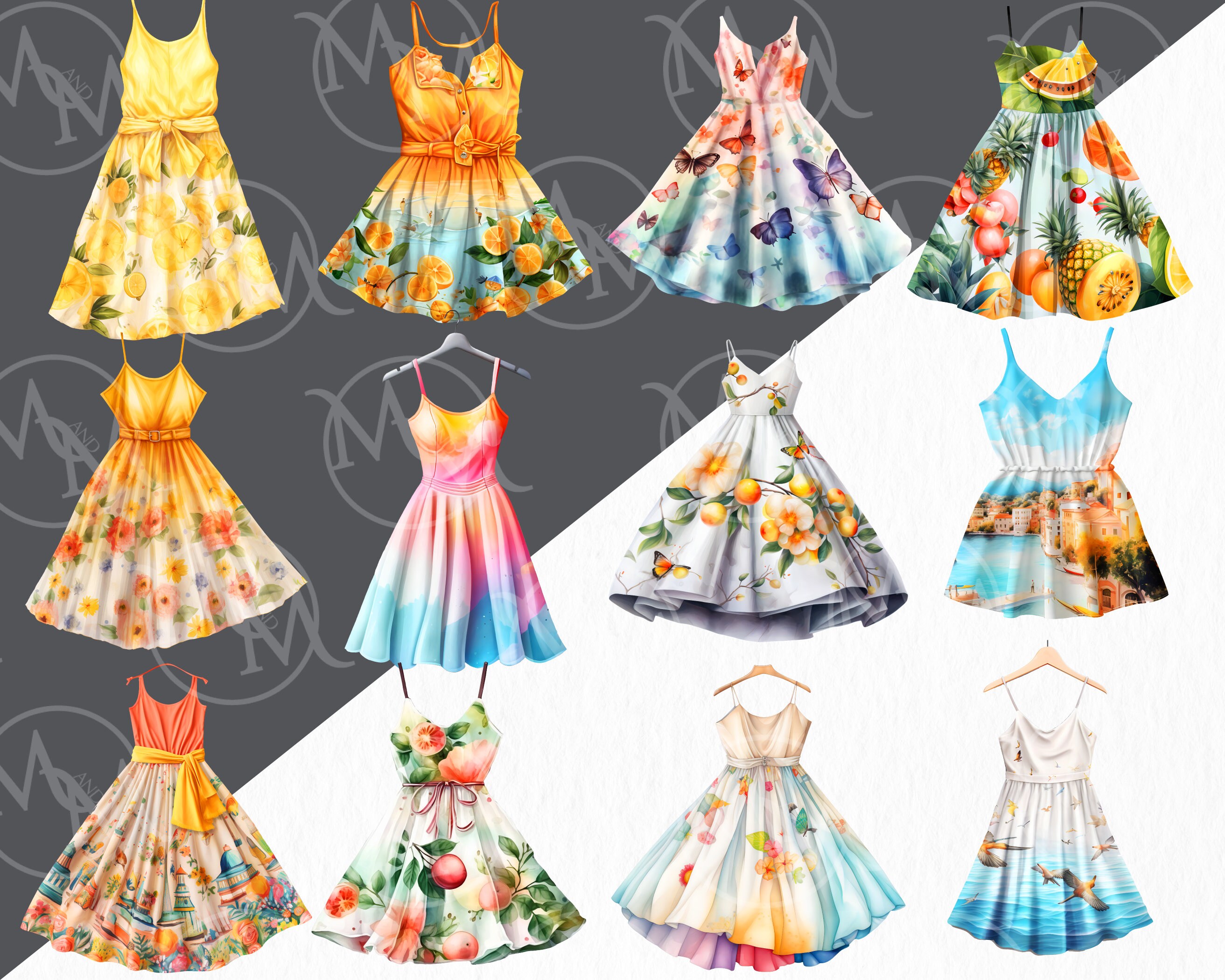 Summer Dress Clipart PNG Files With Commercial Use Sundress Clipart ...