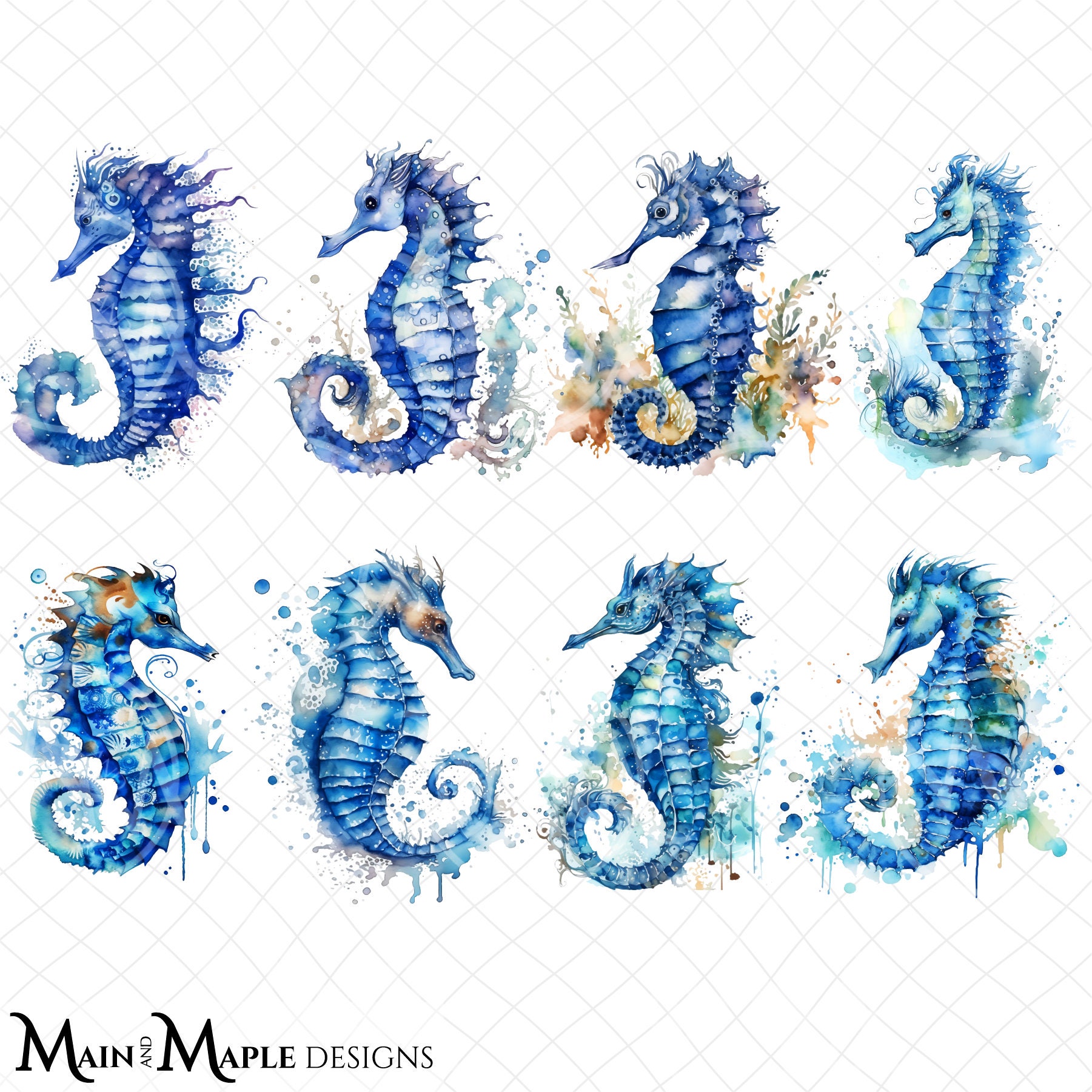 Seahorse Clipart 56 Images Transparent PNG Files Commercial Use Card ...