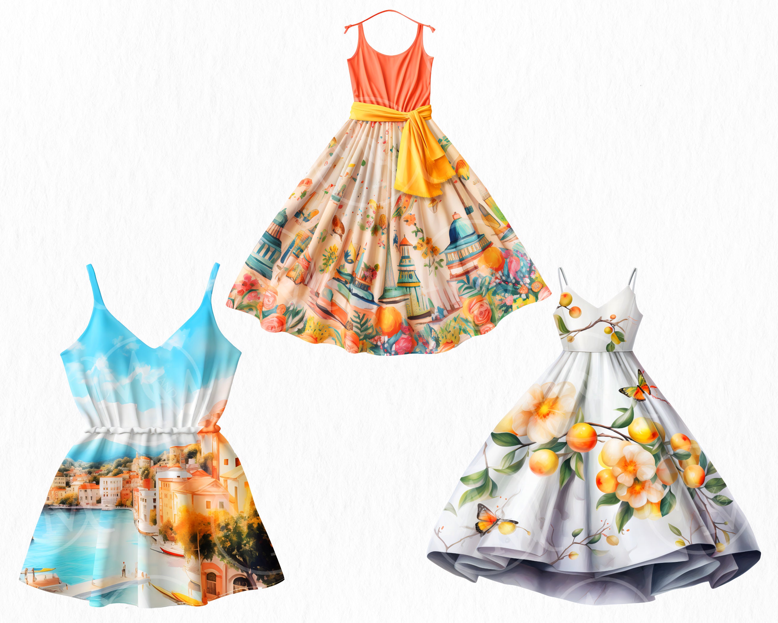 Summer Dress Clipart PNG Files With Commercial Use Sundress Clipart ...