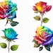 Rainbow Roses Clipart Bundle Transparent PNG Files With Commercial Use ...