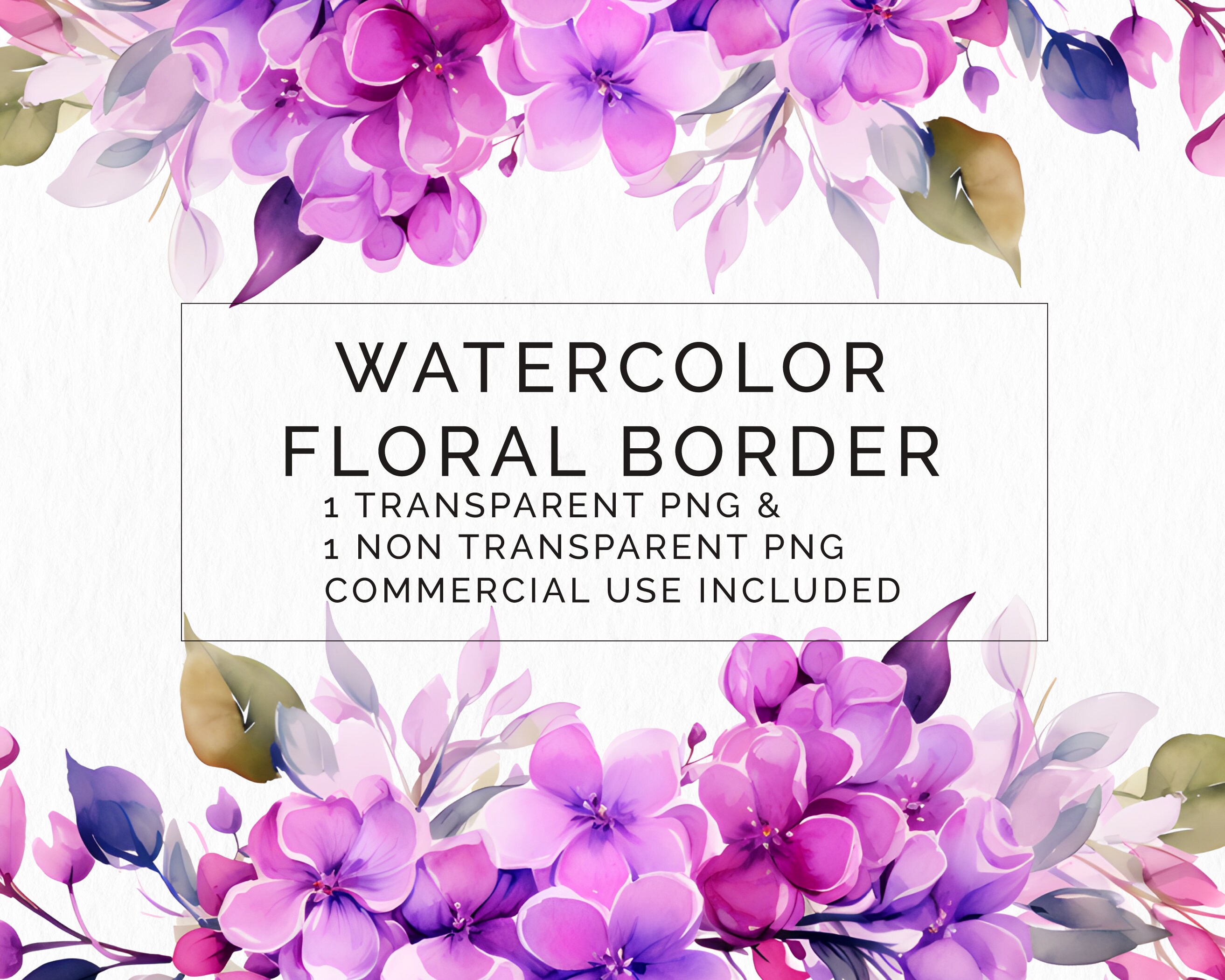 Bright Floral Border Transparent PNG File With Commercial Use - Etsy
