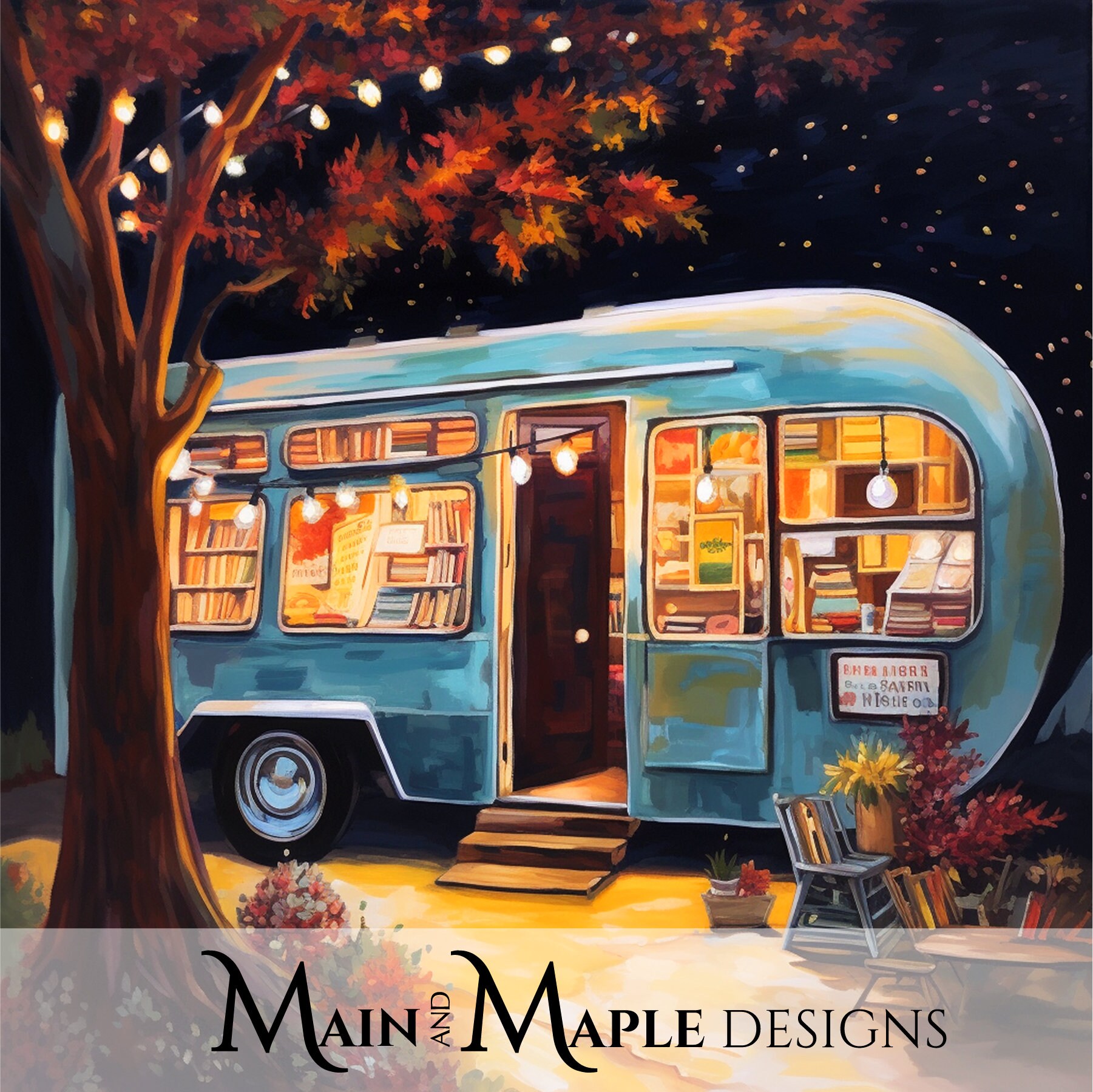 Bookmobile Bookstore in a Camper Library 10 Images Clip - Etsy