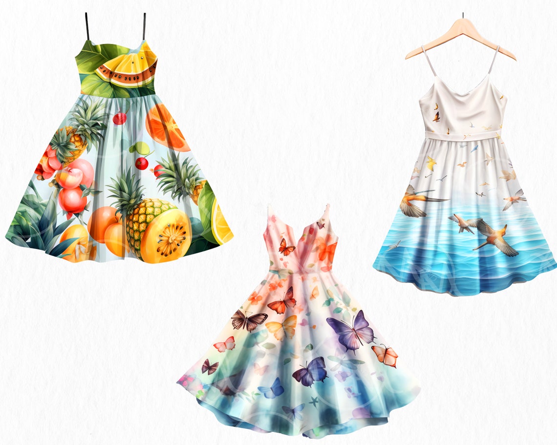 Summer Dress Clipart PNG Files With Commercial Use Sundress Clipart ...