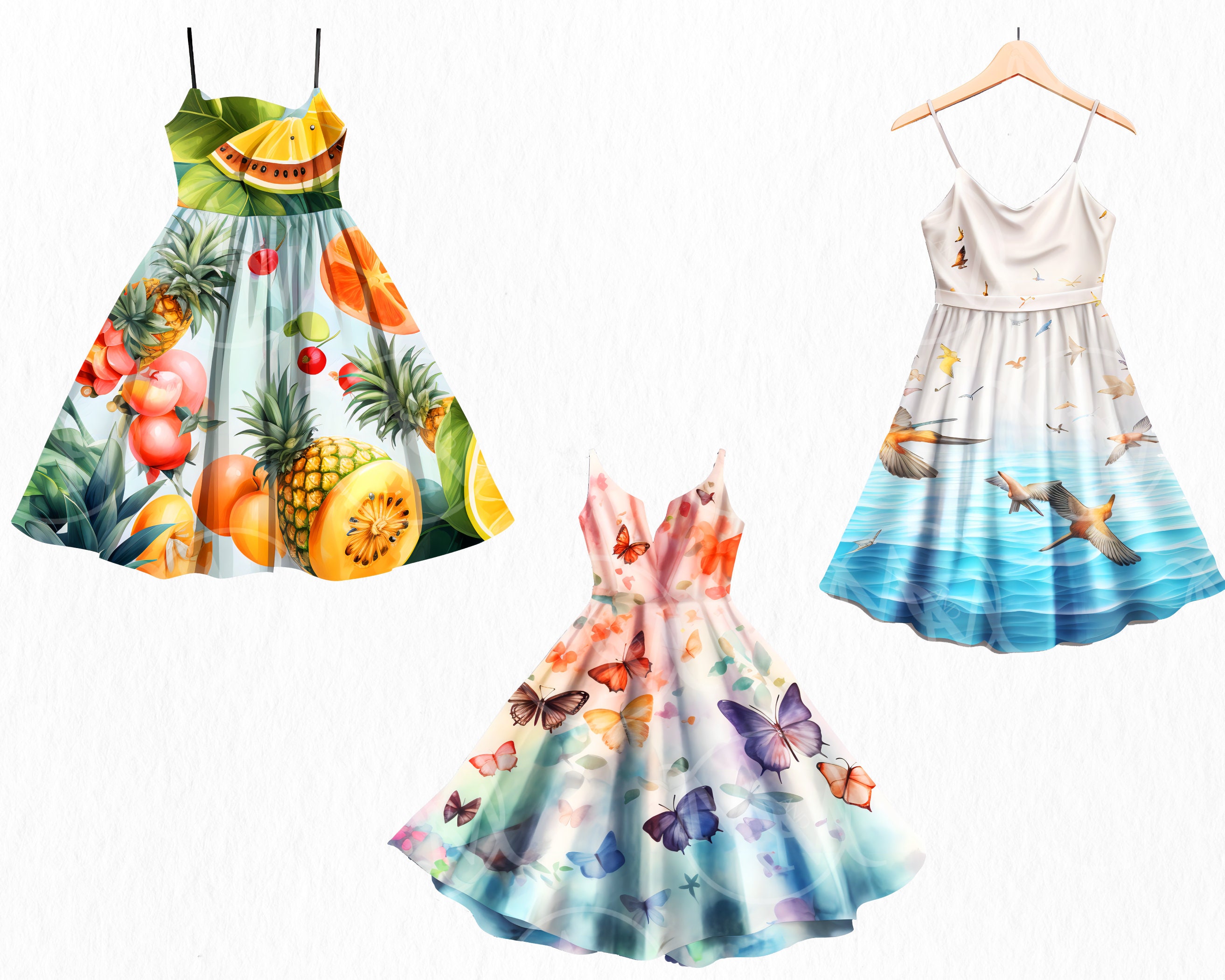 Summer Dress Clipart PNG Files With Commercial Use Sundress Clipart ...