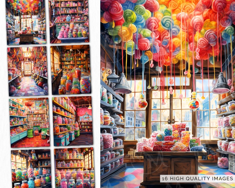 Candy Shop Clipart With Commercial Use for Card Making, Scrapbooking ...