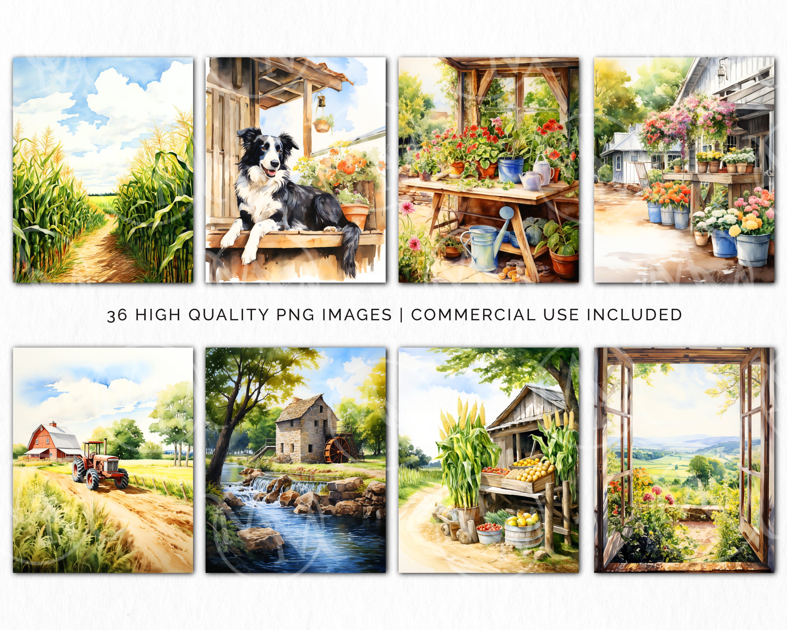 Country Life Scenes for Planner Stickers Card Making Scrapbooking ...