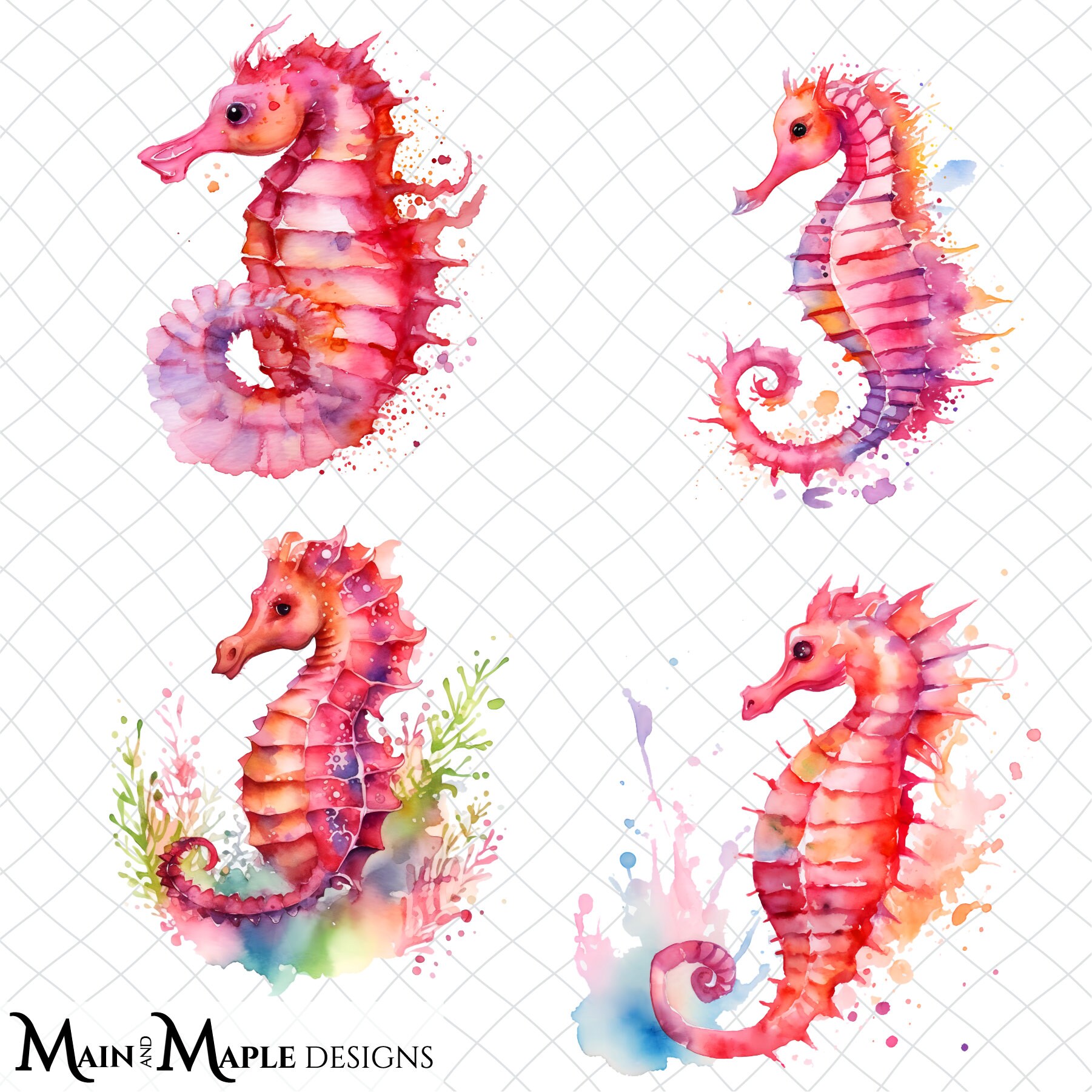 Seahorse Clipart 56 Images Transparent PNG Files Commercial Use Card ...
