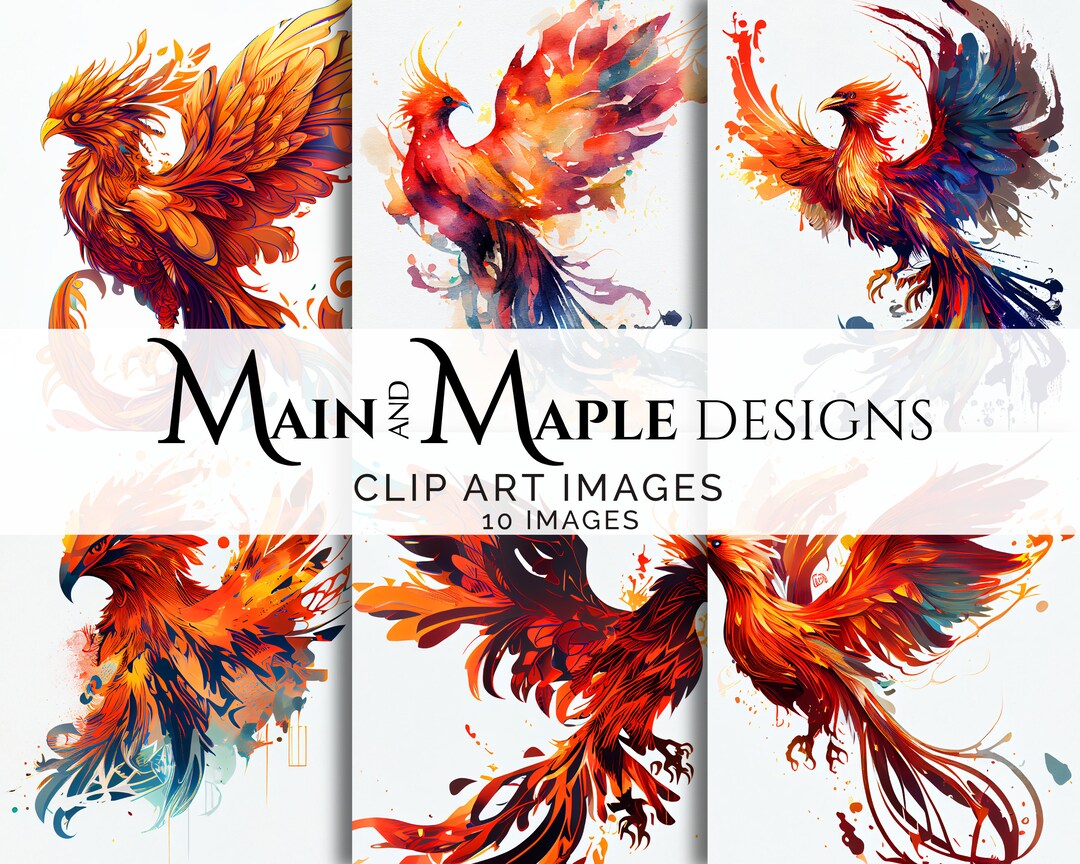 Phoenix | 10 Images | Clip Art | Commercial Use | Digital Images | Card ...