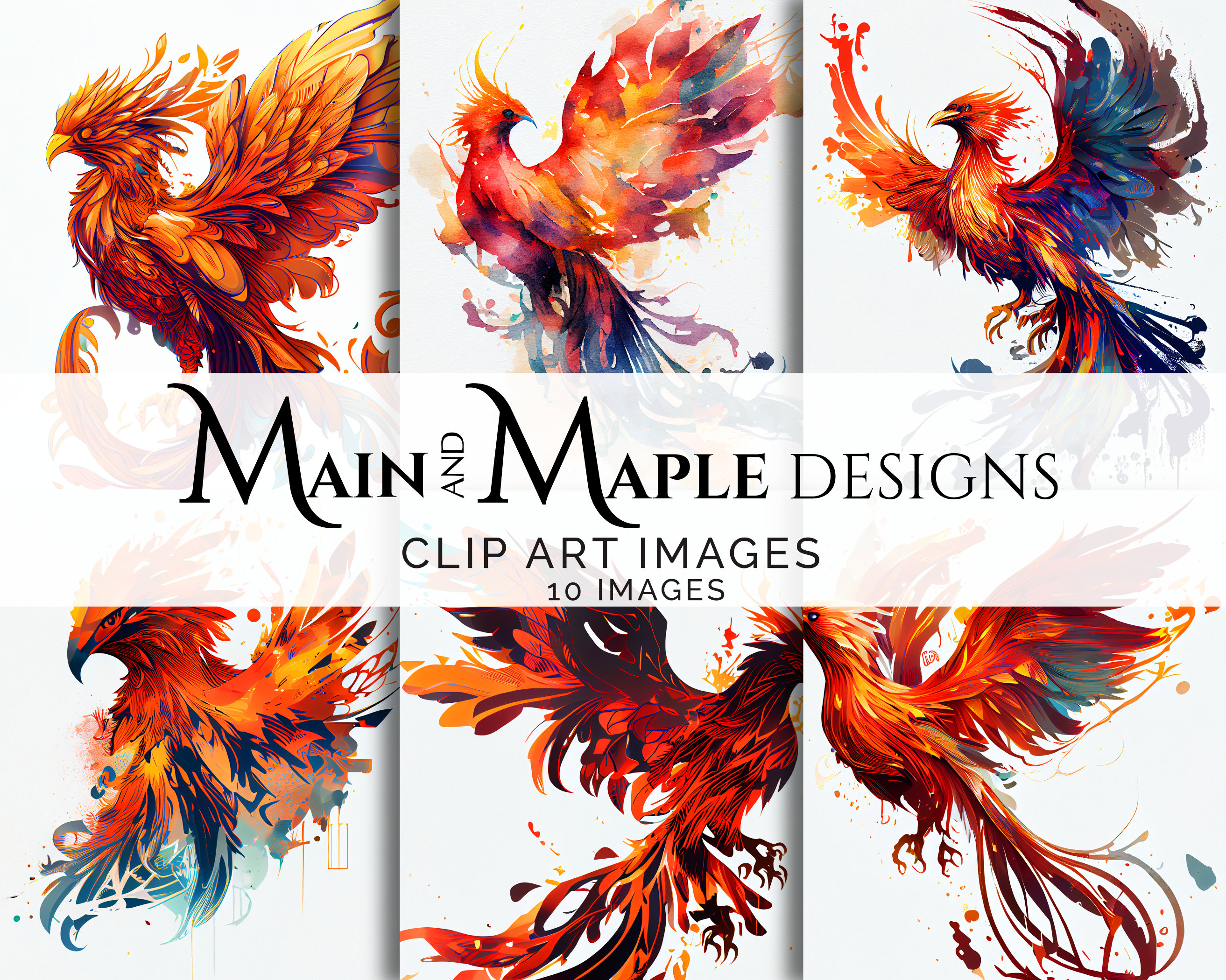 Phoenix 10 Images Clip Art Commercial Use Digital - Etsy