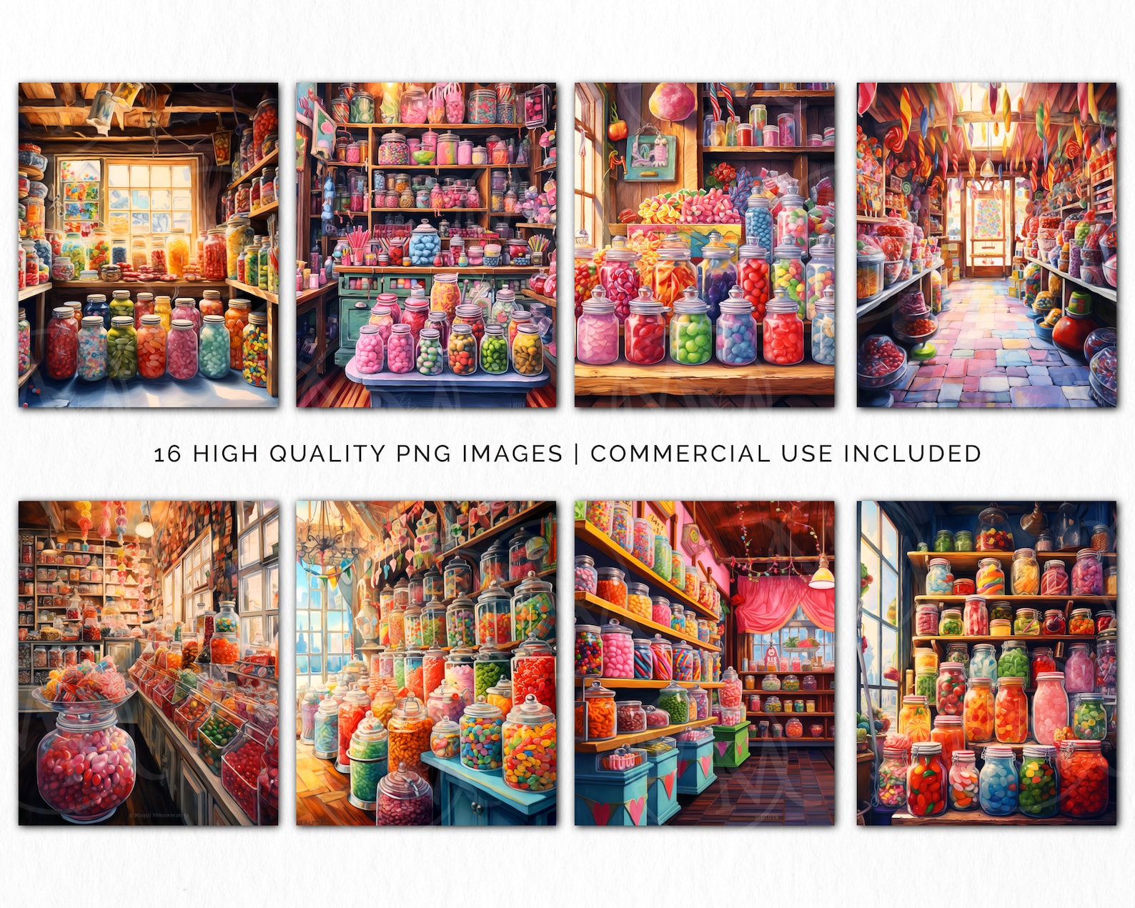 Candy Shop Clipart With Commercial Use for Card Making, Scrapbooking ...