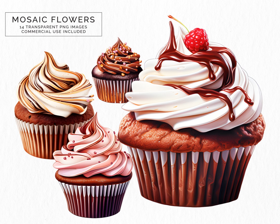 Chocolate Cupcakes Clipart PNG Files With Commercial Use Desserts ...