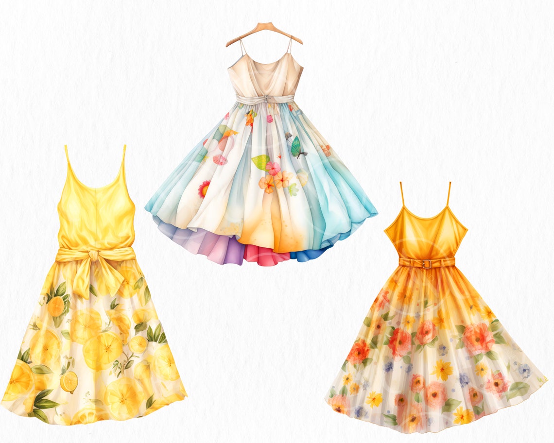 Summer Dress Clipart PNG Files With Commercial Use Sundress Clipart ...