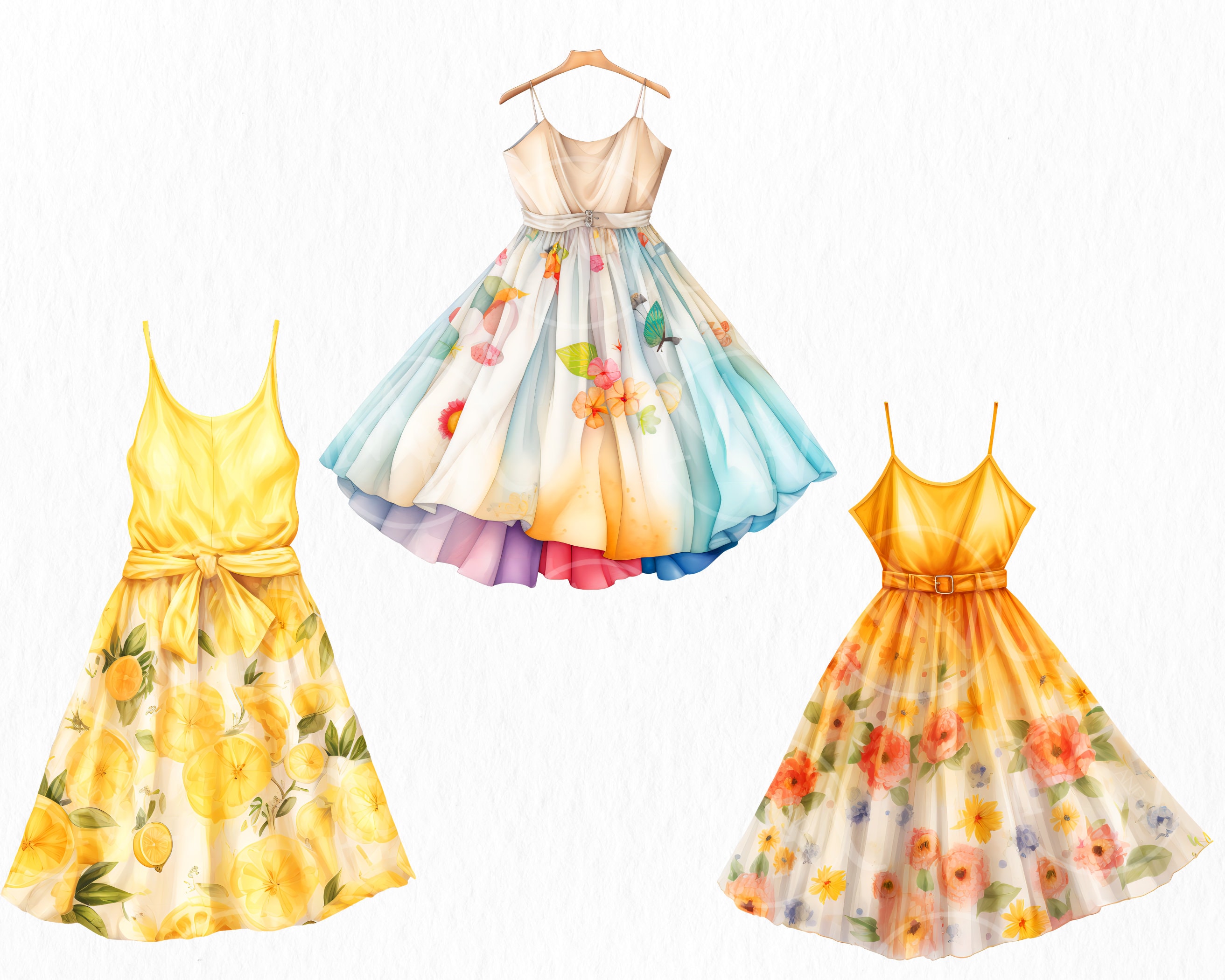 Summer Dress Clipart PNG Files With Commercial Use Sundress Clipart ...