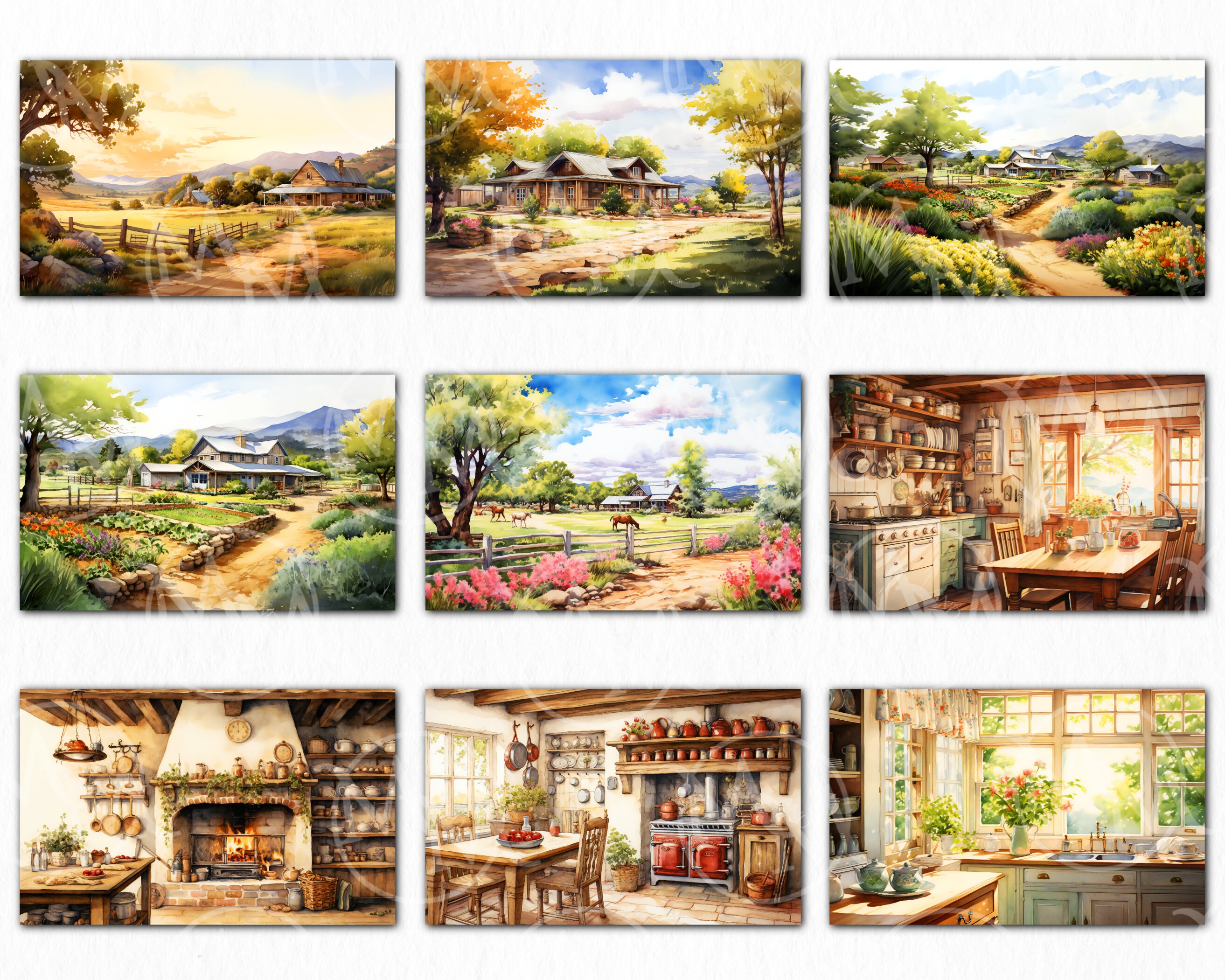 Country Life Scenes for Planner Stickers Card Making Scrapbooking ...