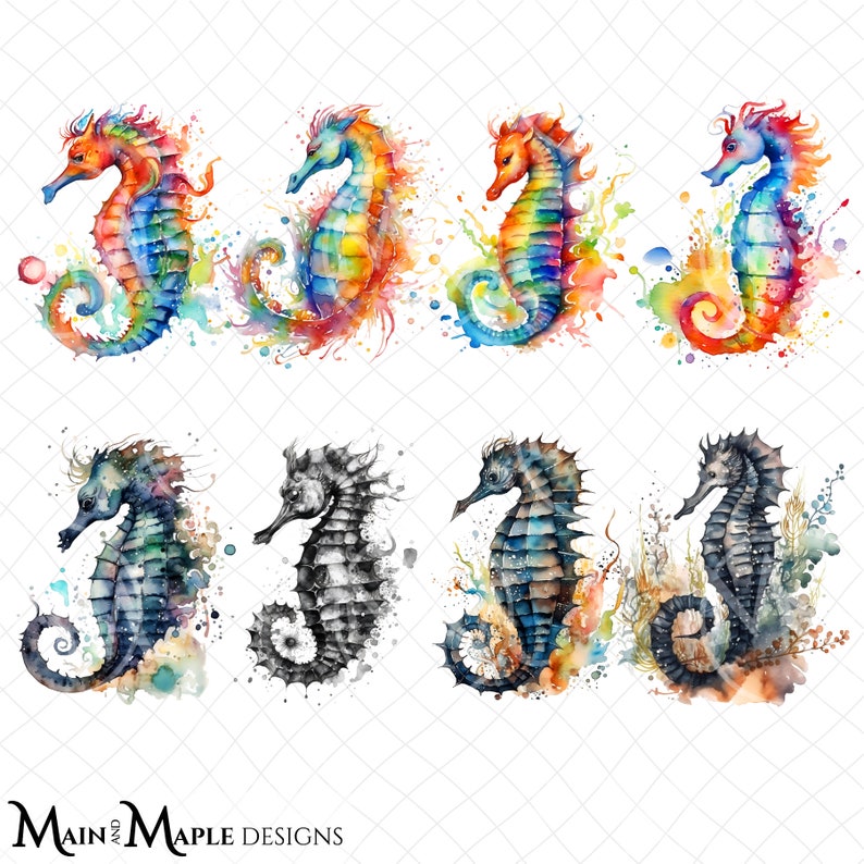 Seahorse Clipart 56 Images Transparent PNG Files Commercial Use Card ...