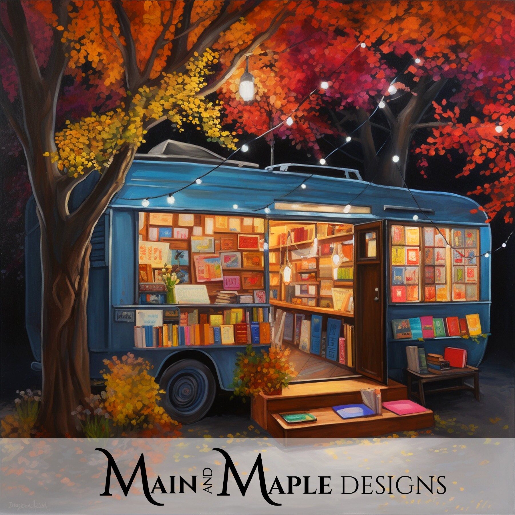 Bookmobile Bookstore in a Camper Library 10 Images Clip - Etsy