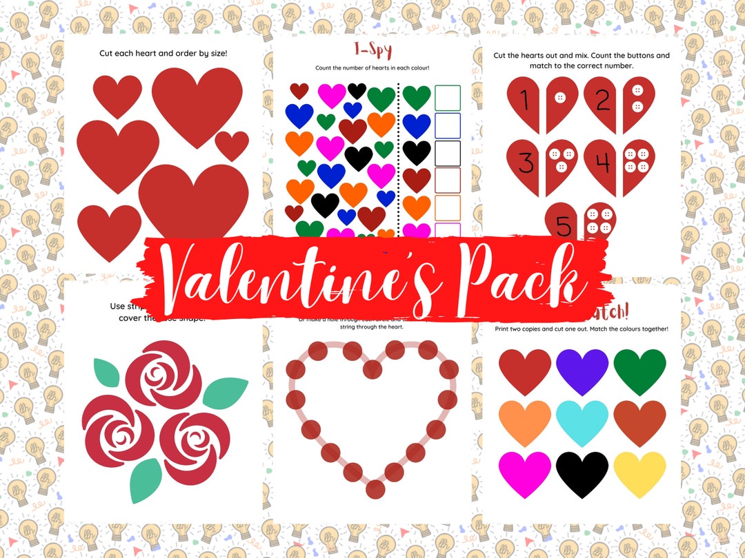 Kids Valentine Themed Printable Activity Pack - Etsy