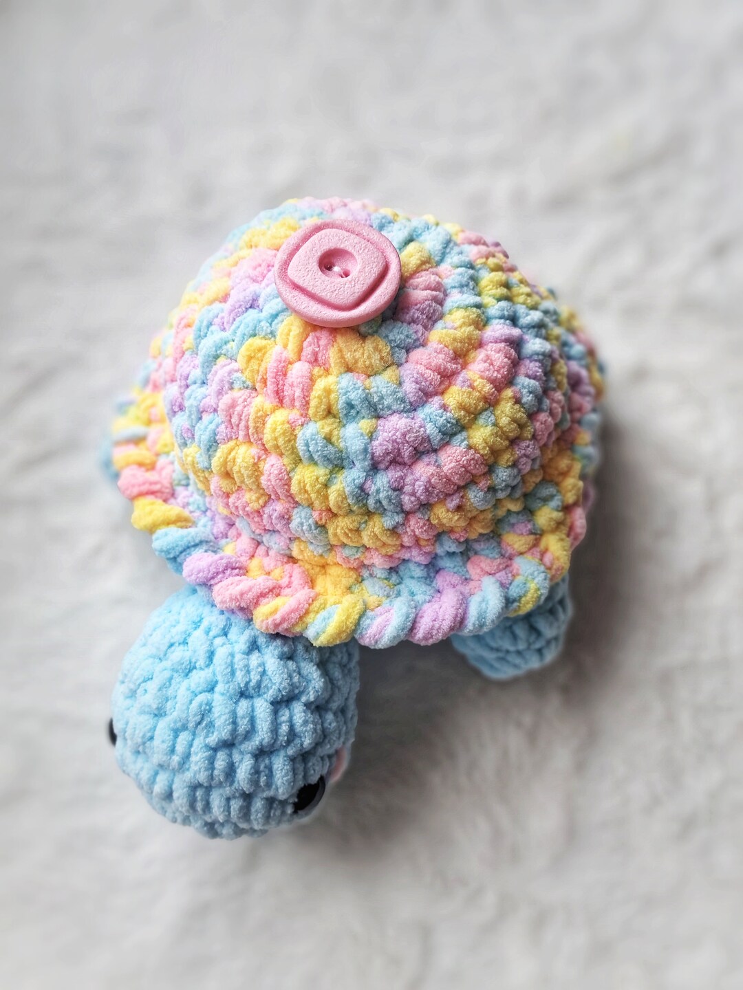 Crochet Turtle Plushie With Button, Amigurumi, Handmade Plushies - Etsy