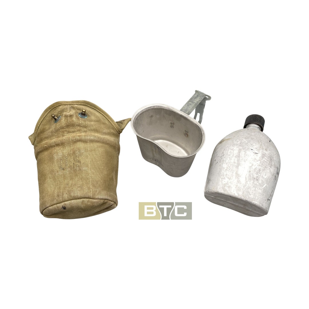 US Army WW2 Canteen, Khaki Cover & Cup Set Original WW2 - Etsy