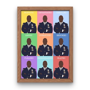 Captain Raymond Holt Emotions Poster / Brooklyn Nine-nine / - Etsy ...