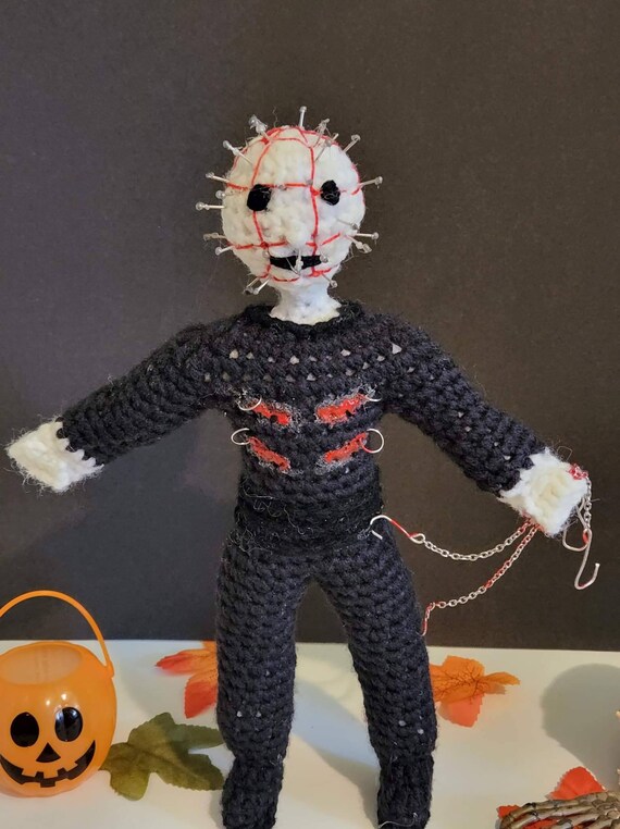 Crocheted Pinhead Doll With Glow in the Dark Blood - Etsy
