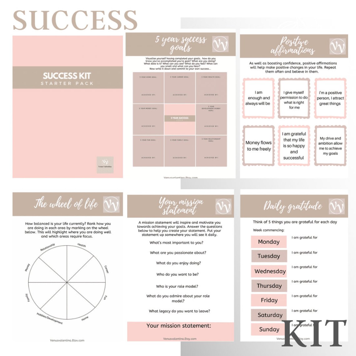 Success Kit Starter Pack (NLP Worksheets) Instant Download Self Help ...
