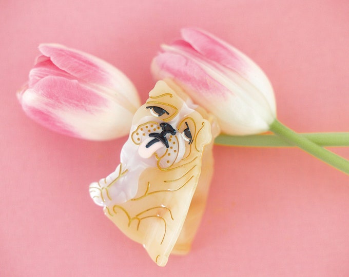 Bulldog Hair Claw - Viral Dog Shaped Hair Clips - Etsy