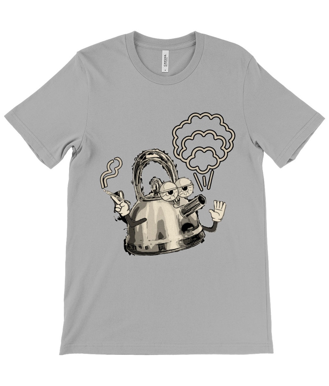 Weed Smoking Cartoon Kettle Tshirt, Cannabis Leaf, Funny Clothing ...