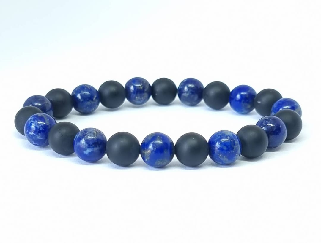 Bracelet Lapis Lazuli Bracelet Lapis Lazuli Noir Mat 8mm - Etsy France