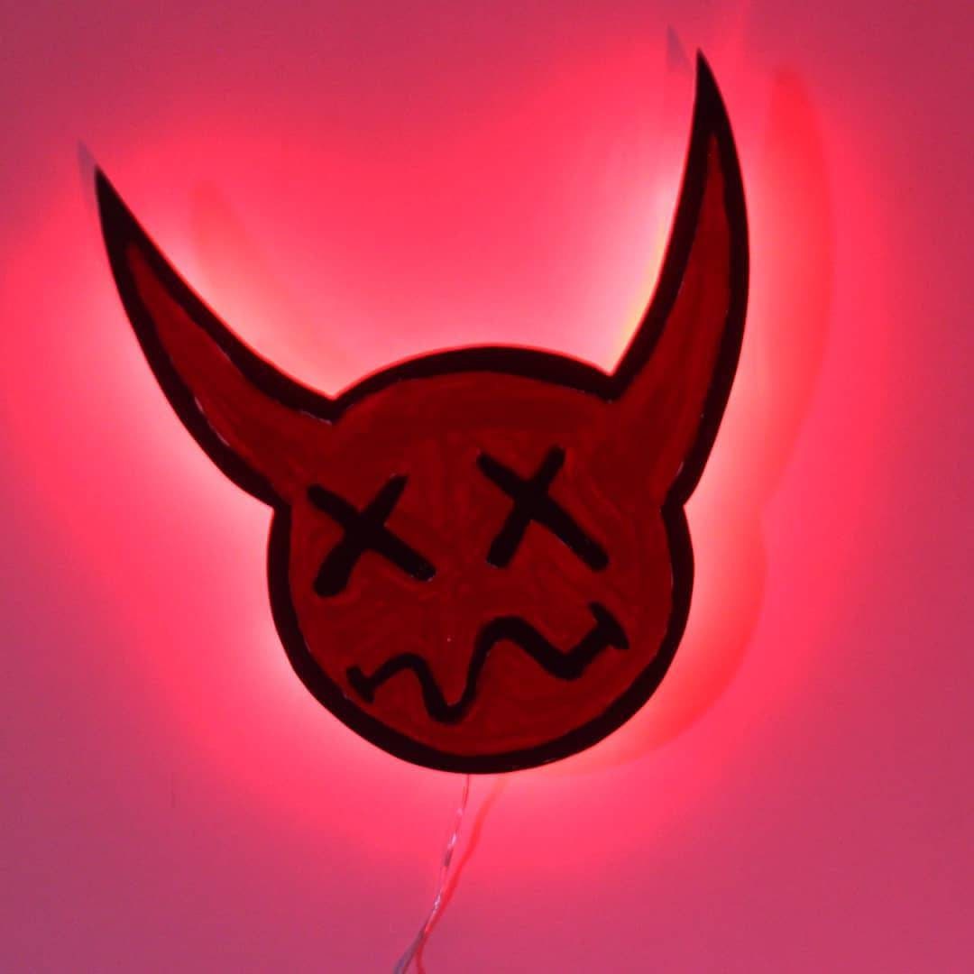 Neon Light Sign Devil Horns. Large 80cms. Art Club Bar Decor. Gameroom ...