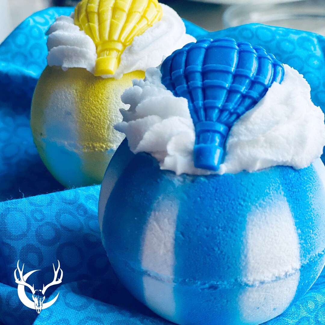 Love Duel Hot Air Balloon Bath Bomb Set: Lemon Blossom Mango Scented ...