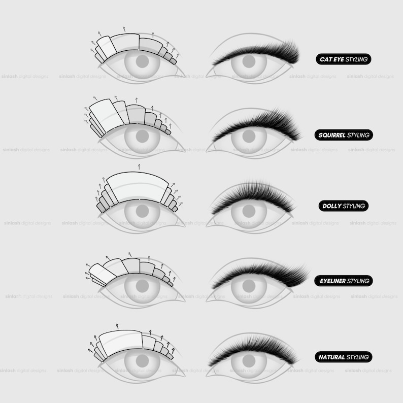 Pro Lash Styles Eyelash Mappings Eyelash Client Consultation - Etsy