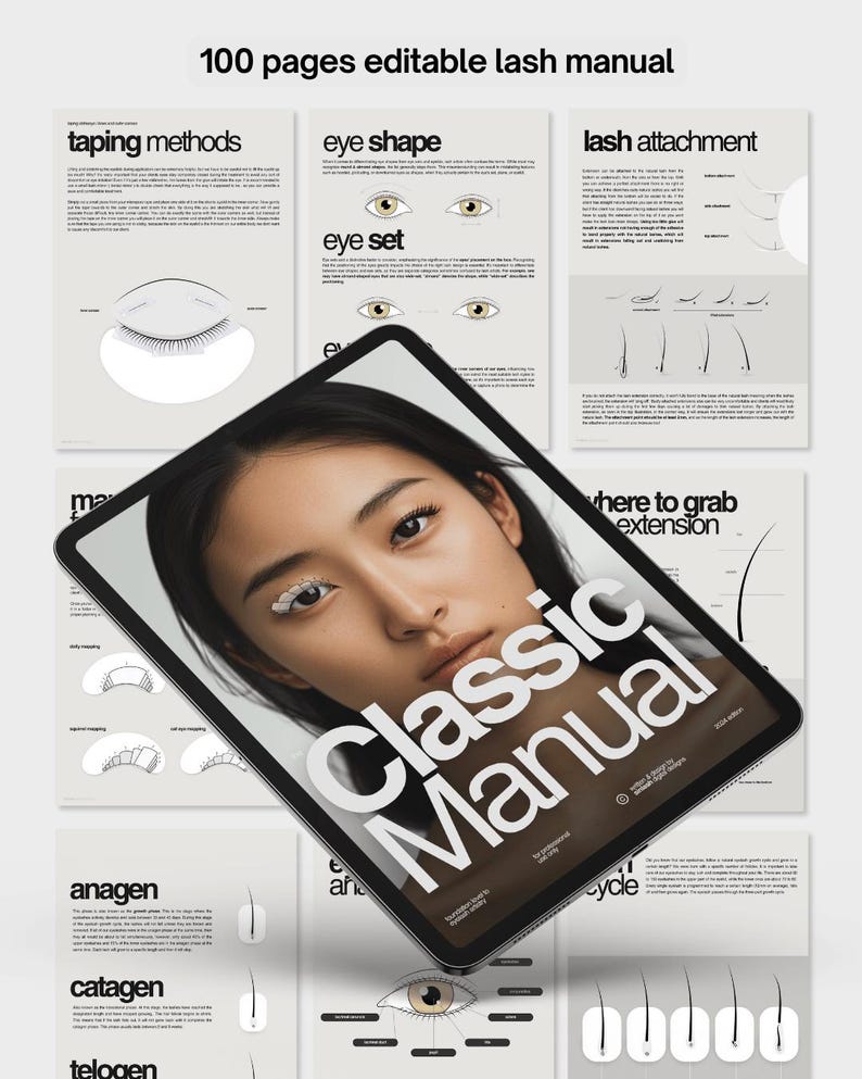 Editable Lash Extension Training Manual Bundle: Canva Ebook Template - Etsy