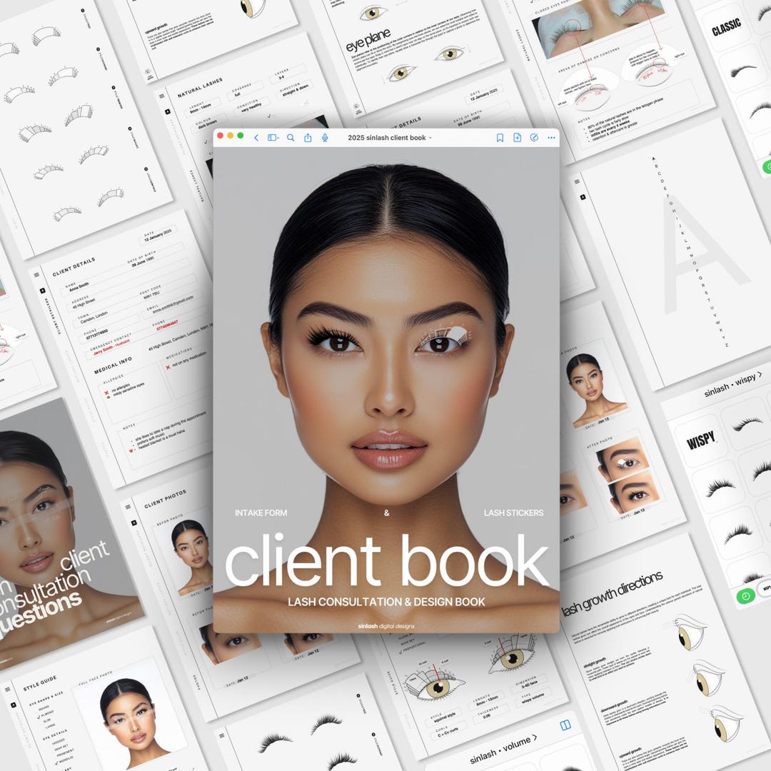 Lash Client Record Book & Styling Stickers for Goodnotes (digital) - Etsy