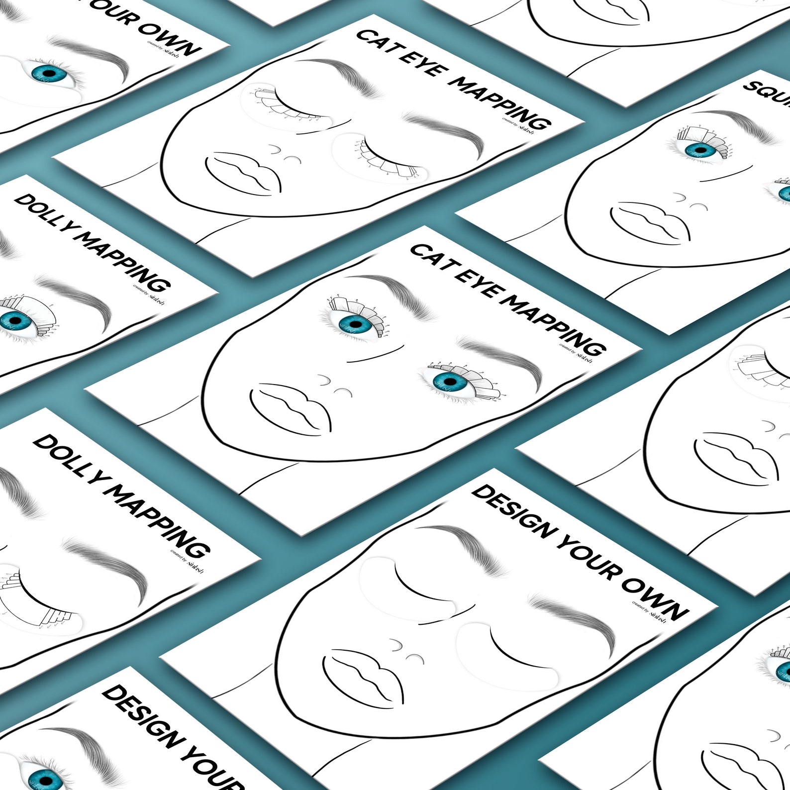 Downloadable Eyelash Mapping Practice Sheets Face Charts - Etsy UK