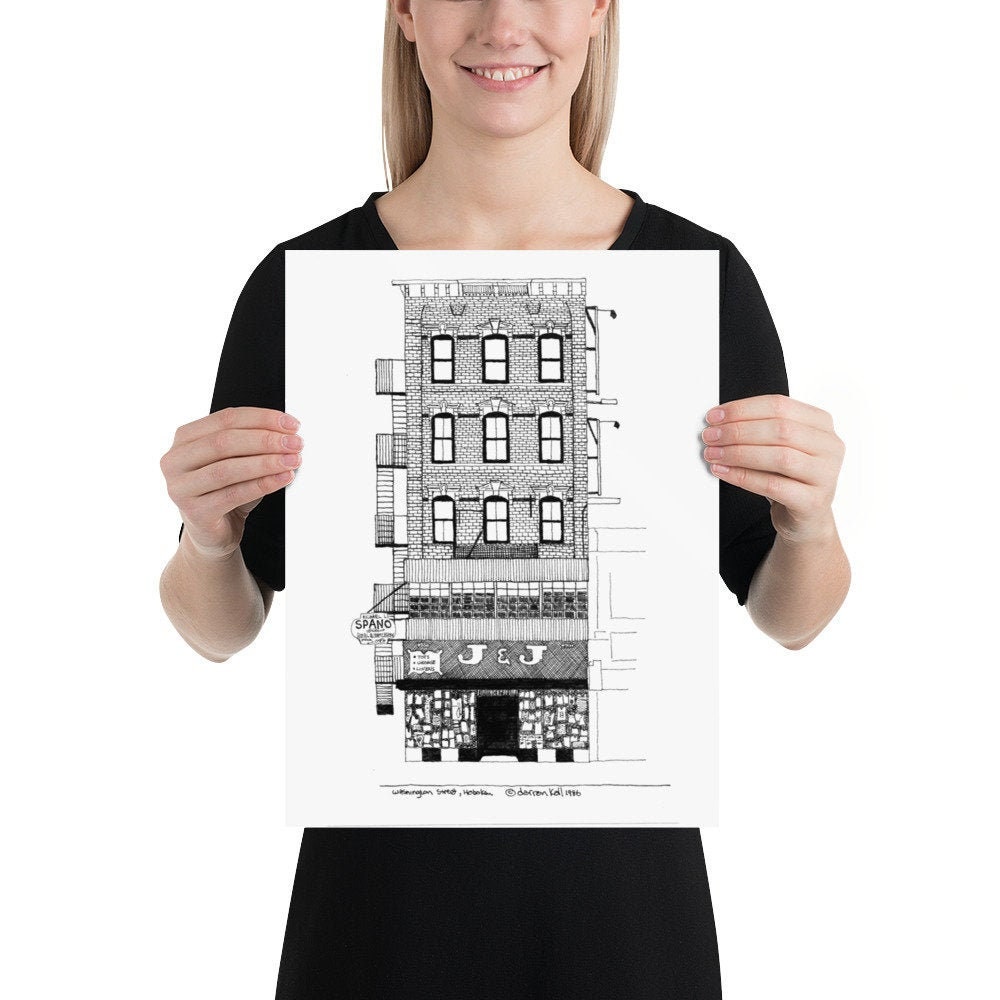 Hoboken – J&J Store – Pen and Ink Drawing PRINTS - Etsy