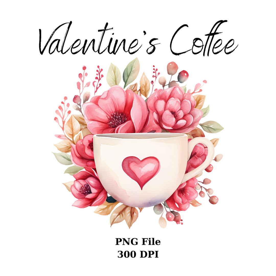 Watercolor Valentine Coffee Clipart, Invitation Coffee Clip Art, Coffee ...