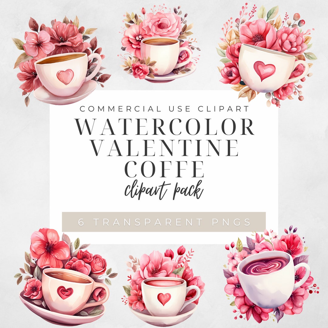 Valentine Coffee Clipart Bundle, Invitation Coffee Clipart, Coffee ...