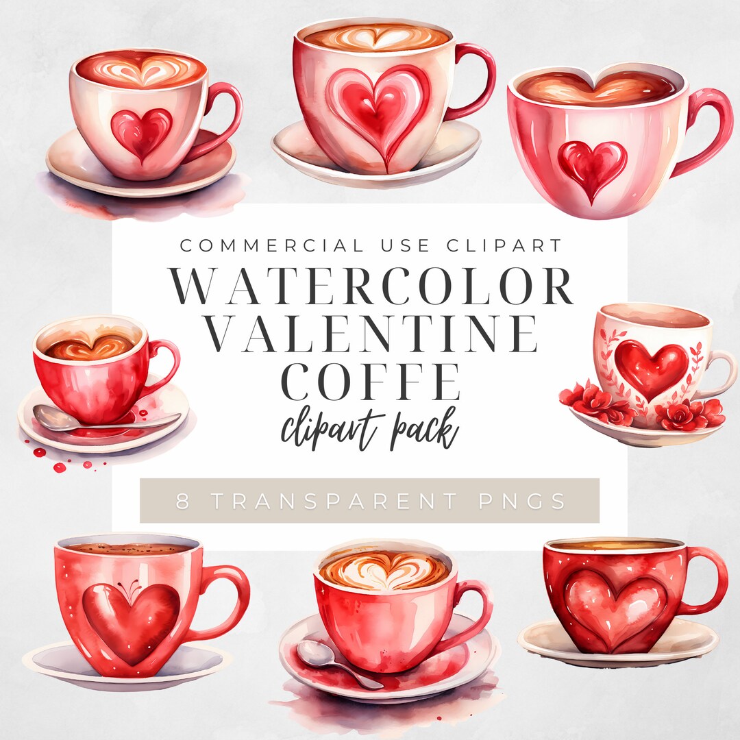 Valentine Coffee Clipart Bundle, Invitation Coffee Clipart, Coffee ...