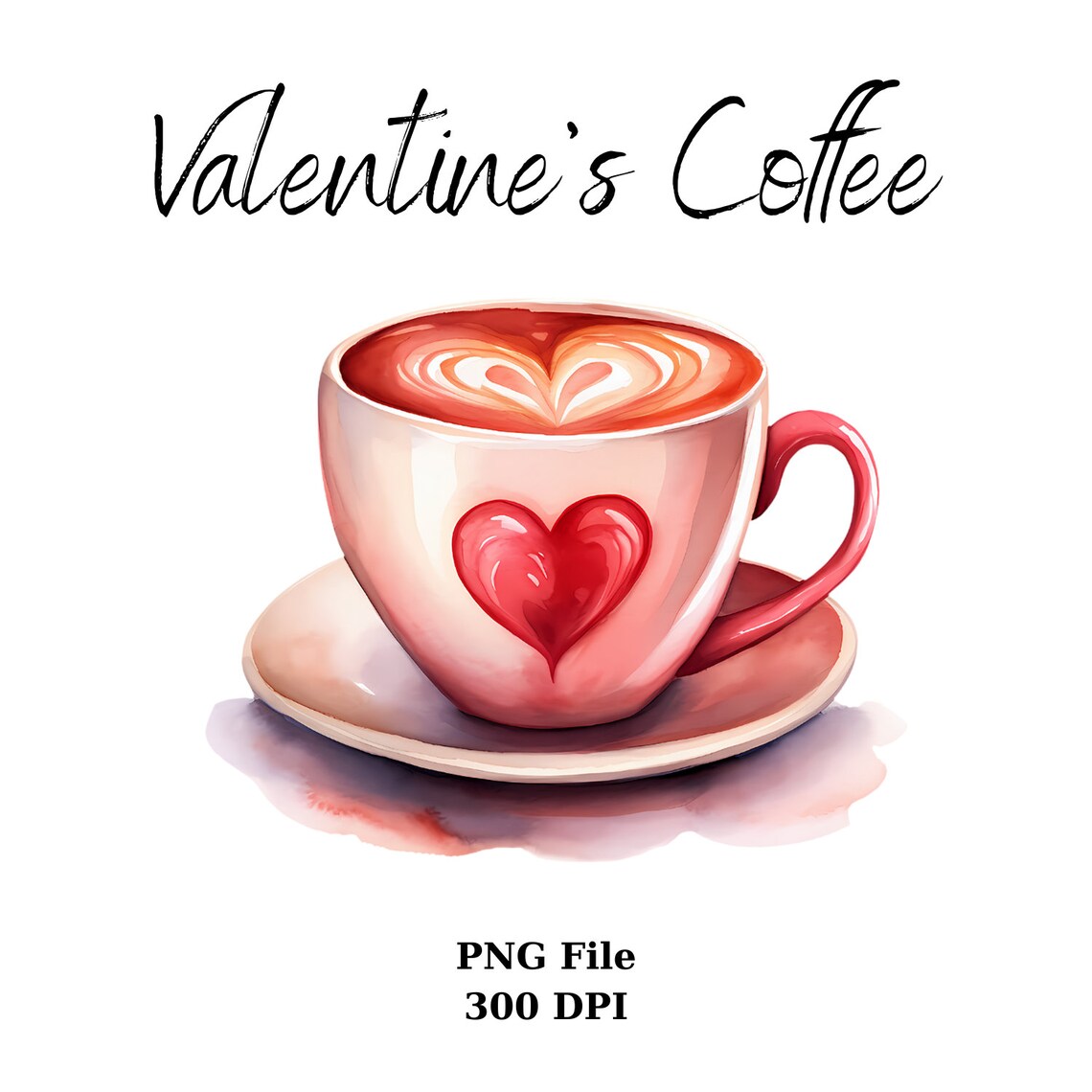 Valentine Coffee Clipart, Watercolor Clipart, Coffee Clip Art, Coffee ...