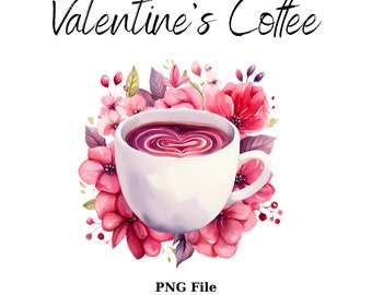 Valentine Coffee Clipart, Watercolor Clipart, Coffee Clip Art, Coffee ...