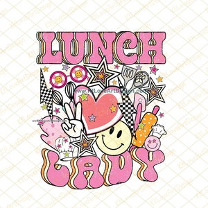 Lunch Lady Retro Groovy Png, Lunch Lady Png, Retro Dietary, Groovy ...