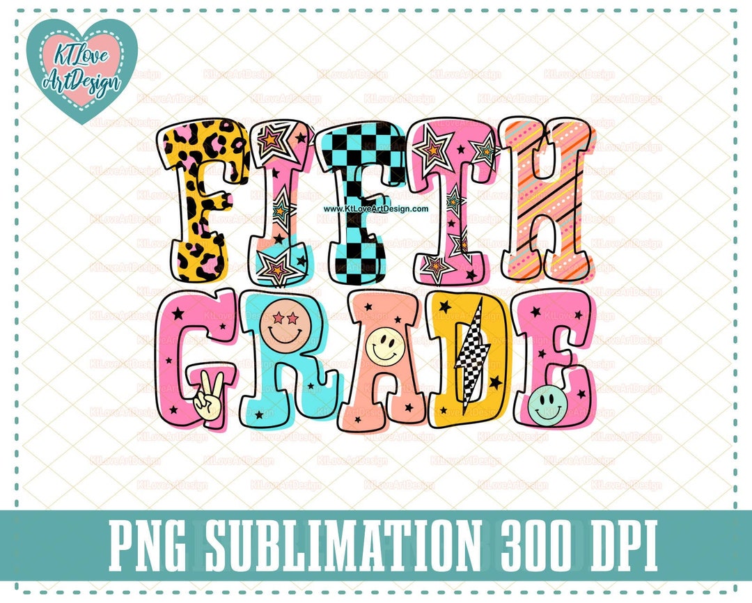 Back to School, Fifth Grade Letter Doodle Png, Fifth Grade PNG, First ...