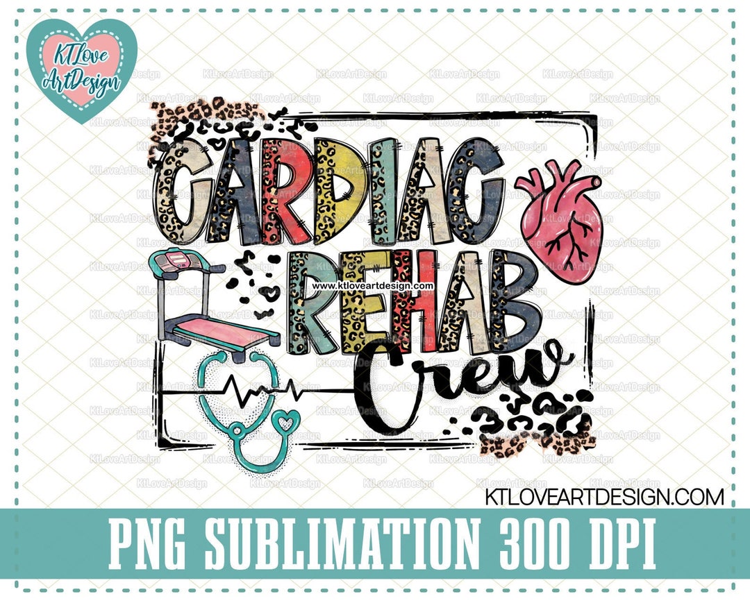 Cardiac Rehab Crew Png, Rehab Nurse Png, Vintage Nurse Png, Leopard ...